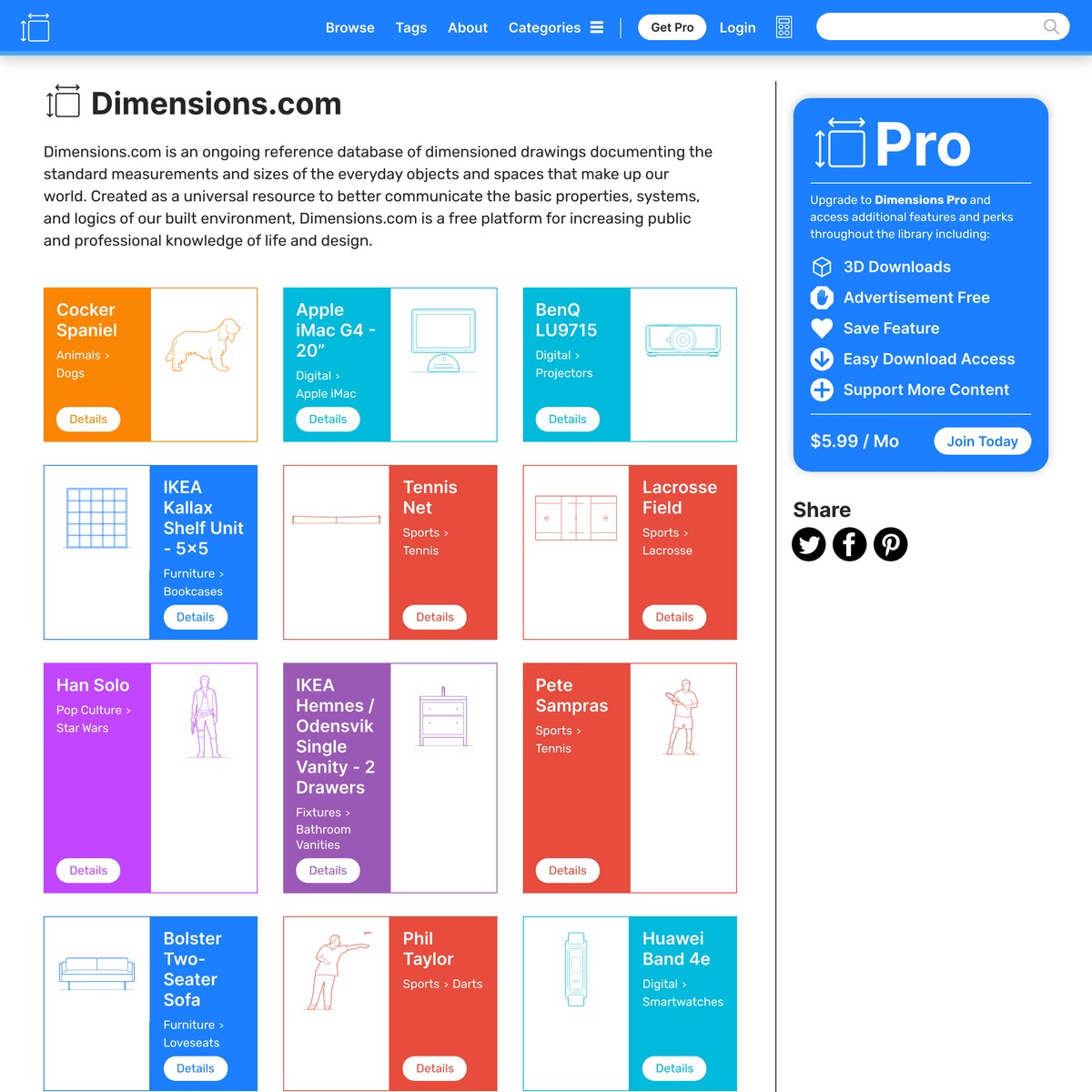 Dimensions | Database of Dimensioned Drawings — Are.na