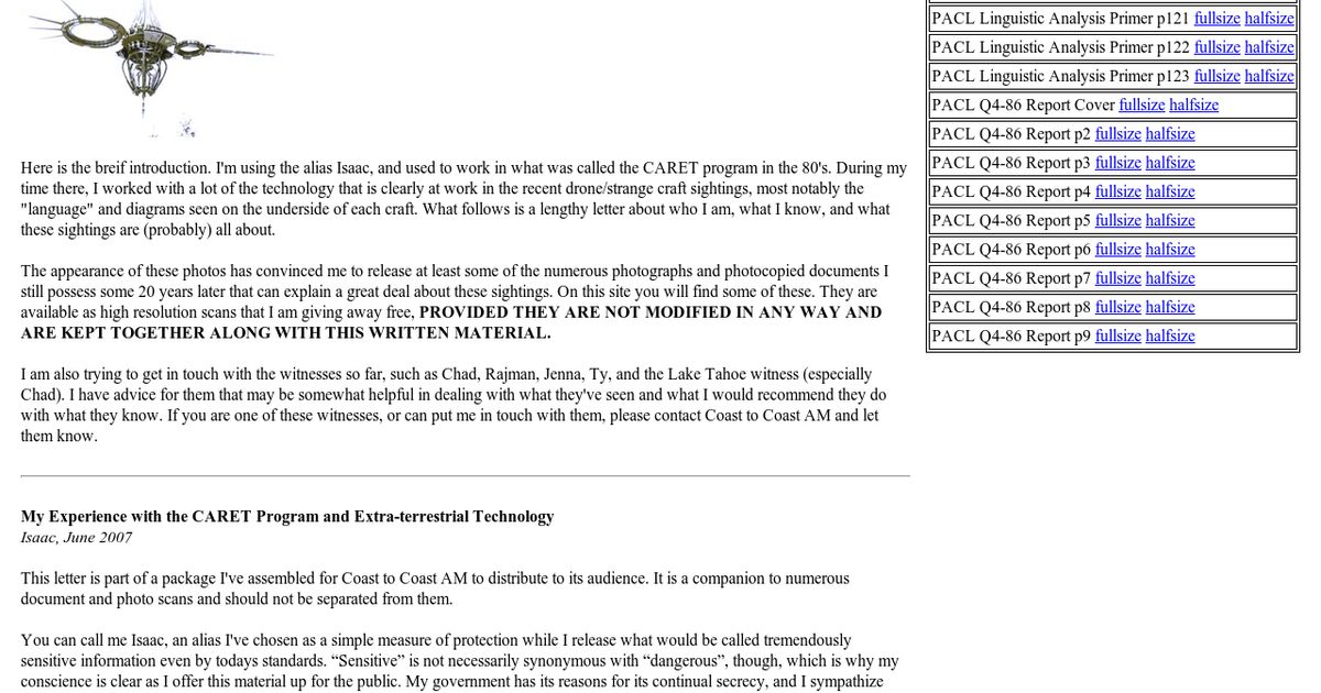 My Experience with the CARET Program and Extra-Terrestrial Technology ...