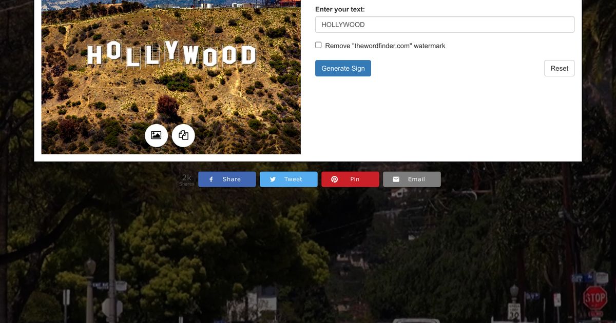 Hollywood Sign Generator | Are.na