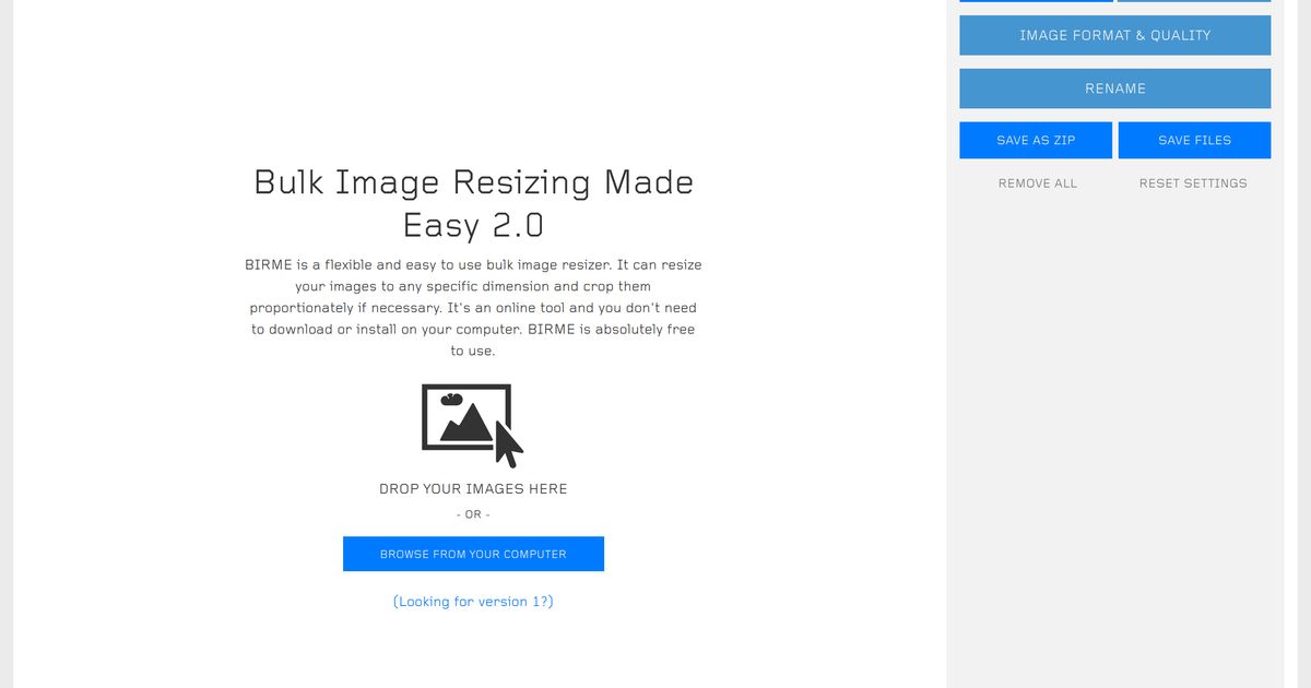 BIRME - Bulk Image Resizing Made Easy 2.0 (Online & Free) | Are.na