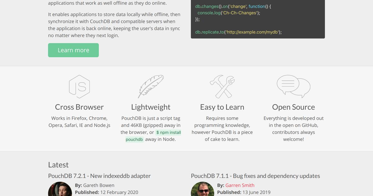PouchDB, the JavaScript Database that Syncs! | Are.na