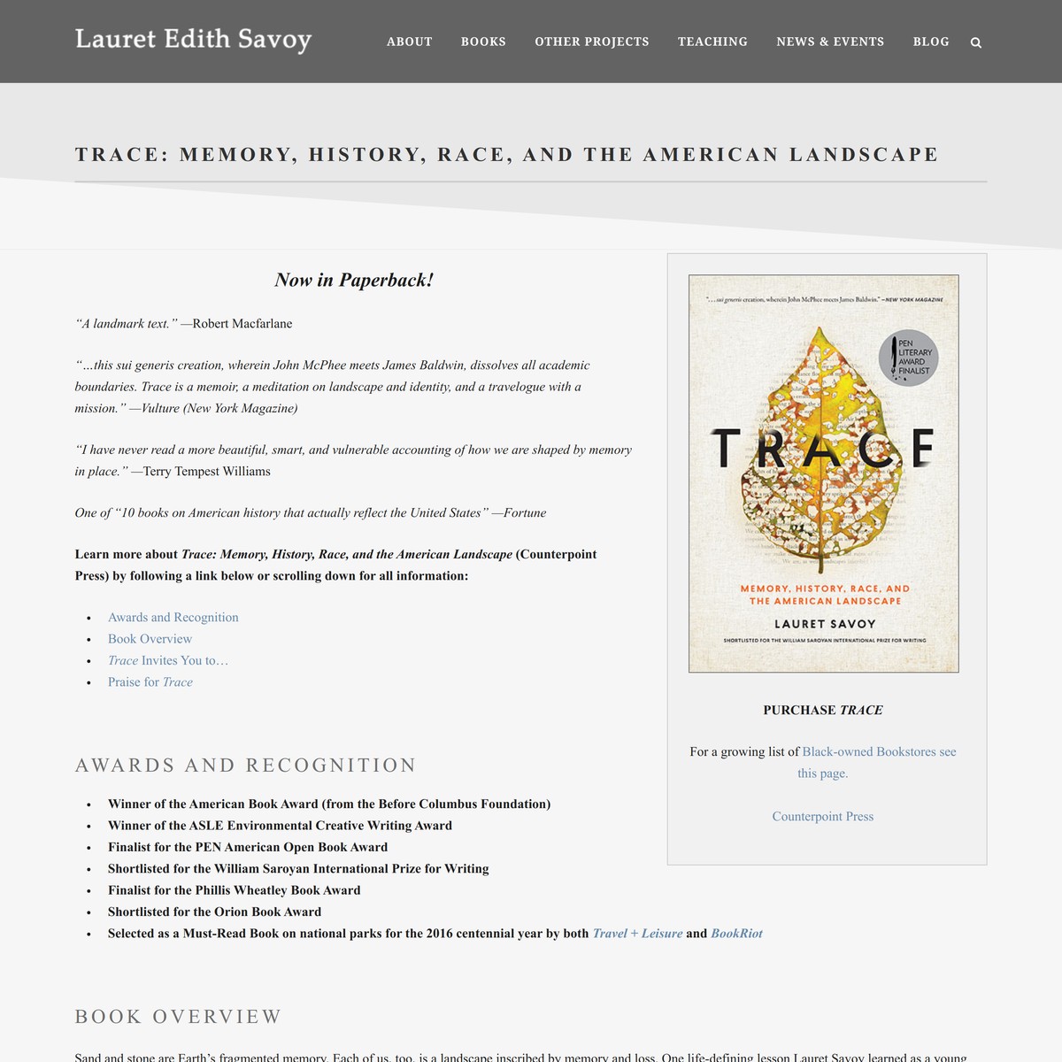 Trace: Memory, History, Race, and the American Landscape — Are.na