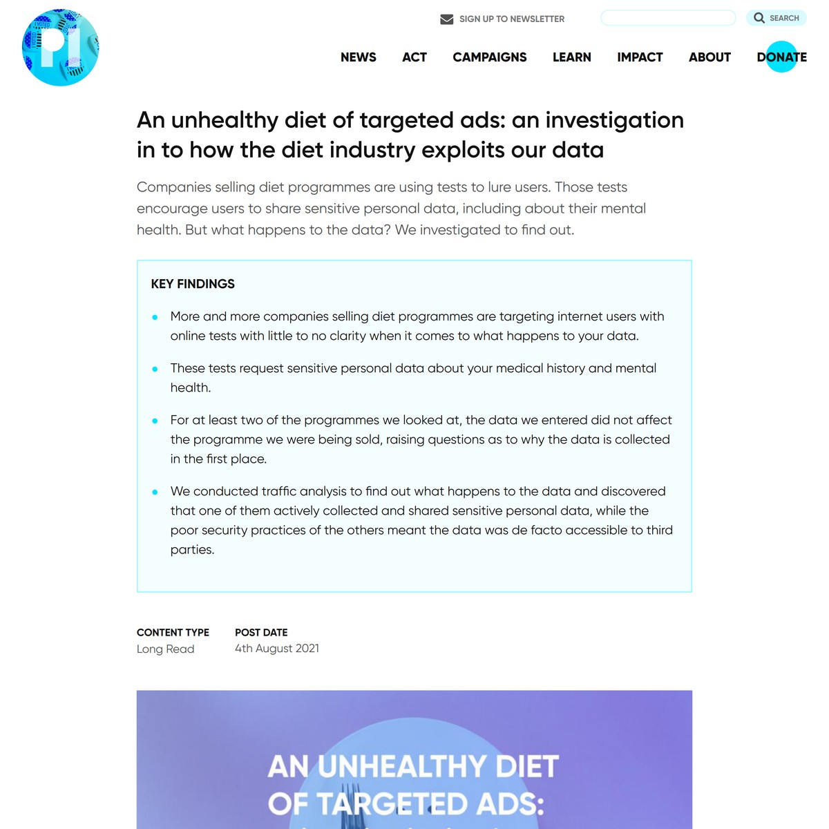 An unhealthy diet of targeted ads: an investigation in to how the diet ...