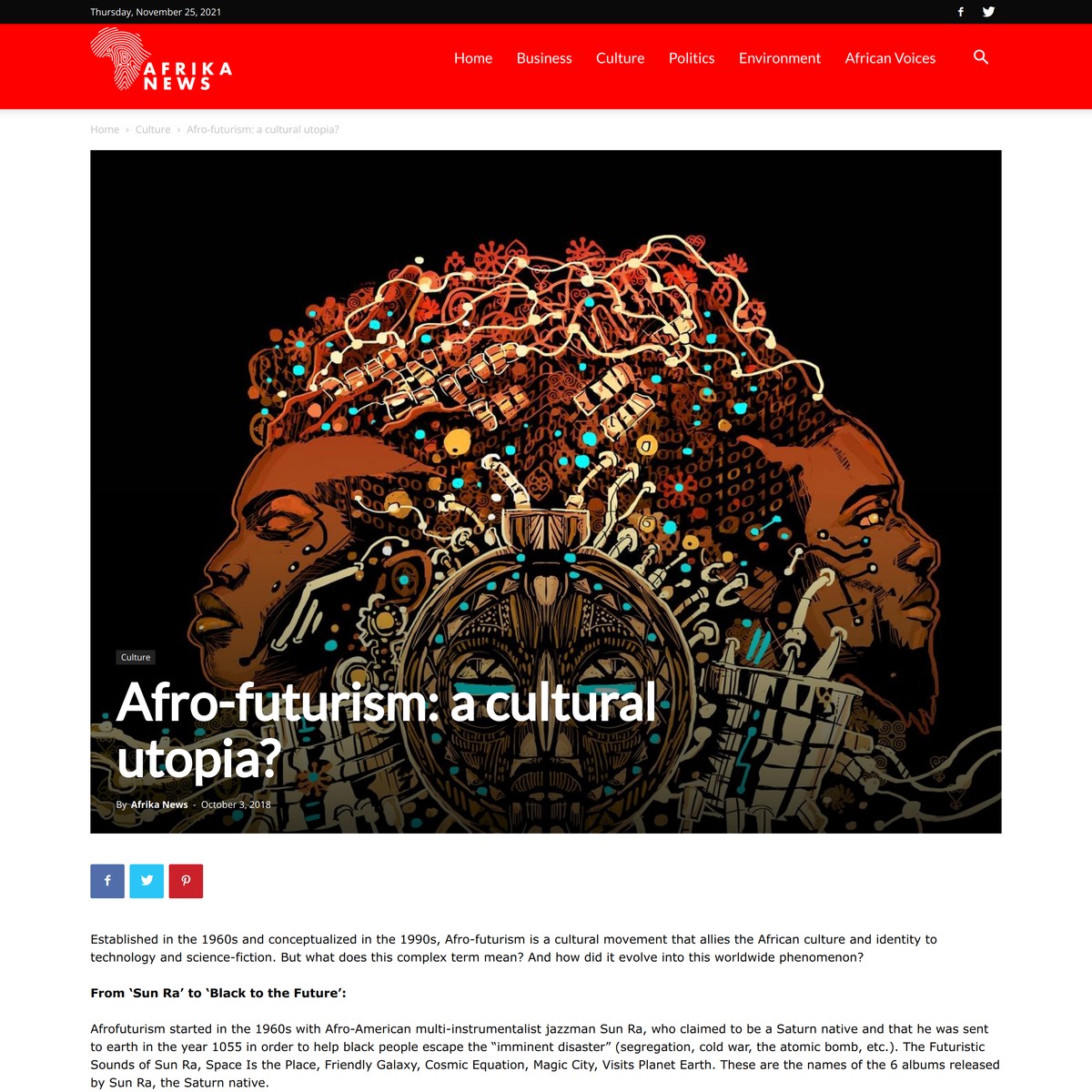 Afro-futurism: a cultural utopia? - Afrika News — Are.na