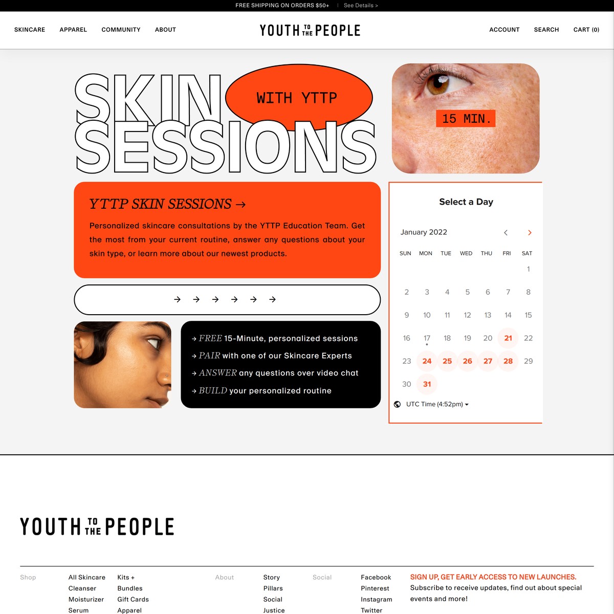 YTTP Skin Sessions - 15-Minute Skin Consultations | Youth To The People ...