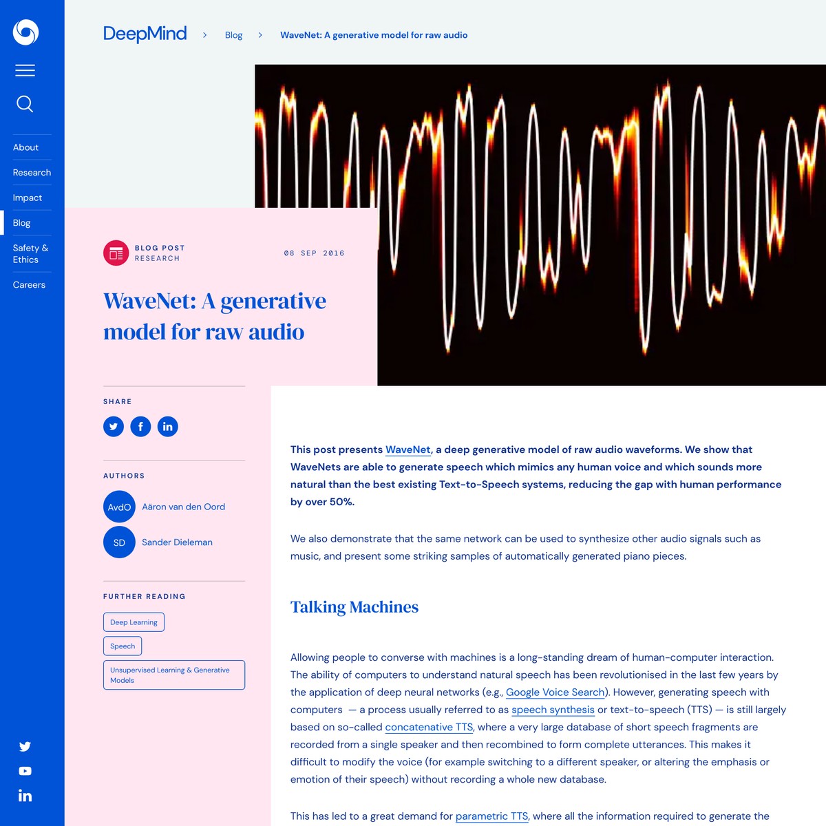 WaveNet: A Generative Model for Raw Audio — Are.na
