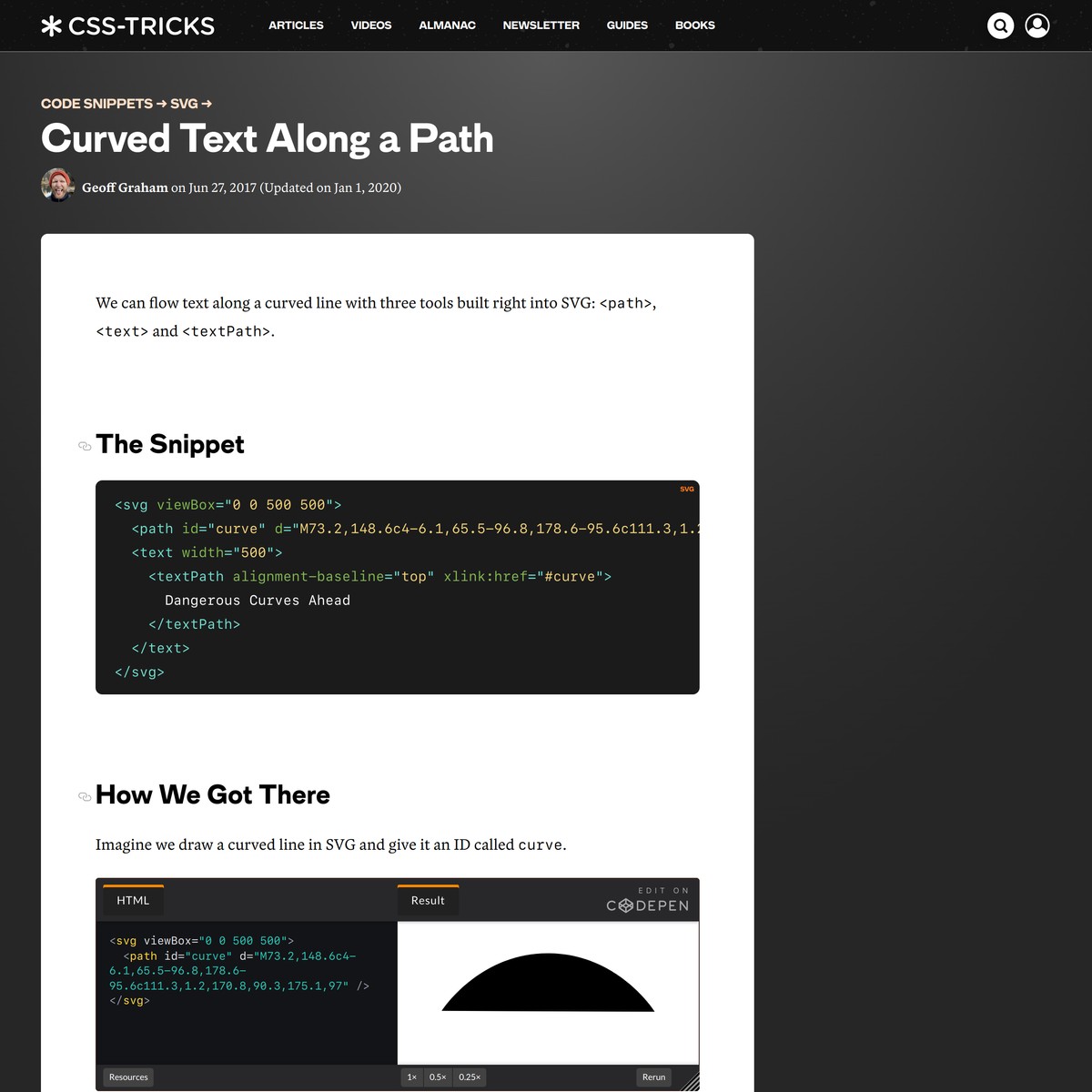 Curved Text Along a Path | CSS-Tricks — Are.na