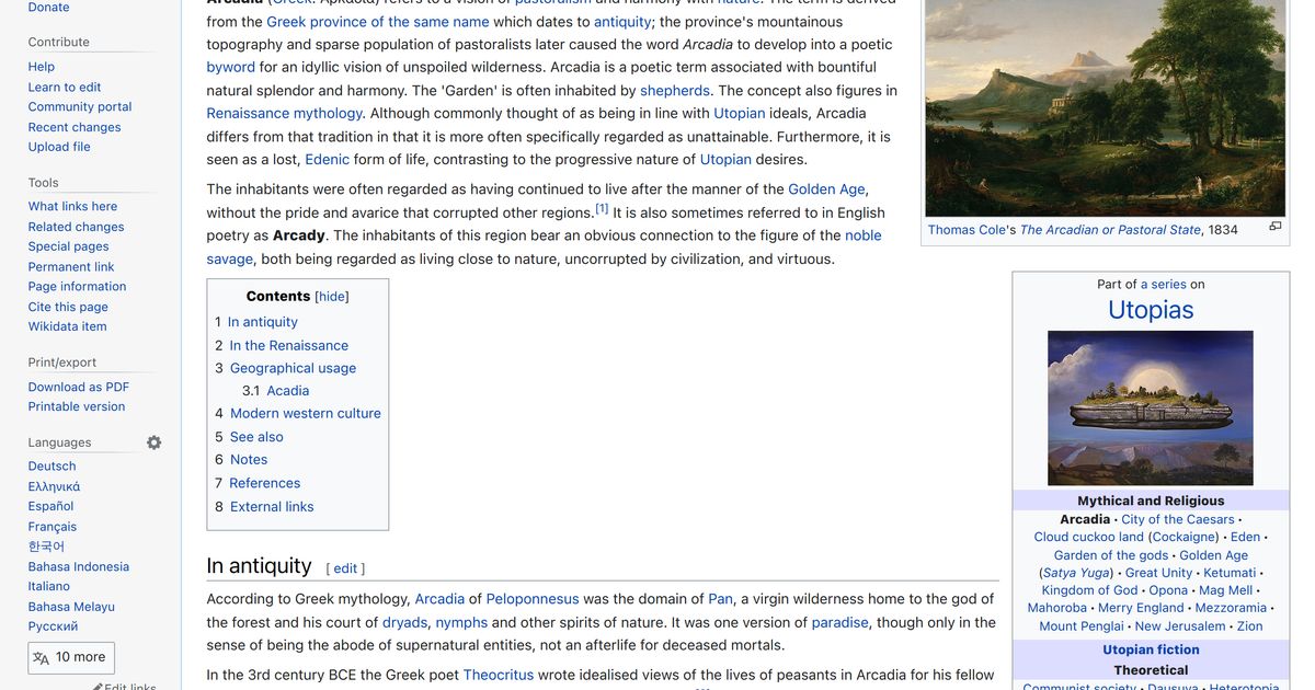Arcadia (utopia) - Wikipedia | Are.na
