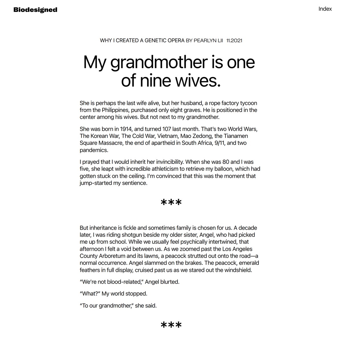 Why I Created a Genetic Opera by Pearlyn Lii — Biodesigned — Are.na