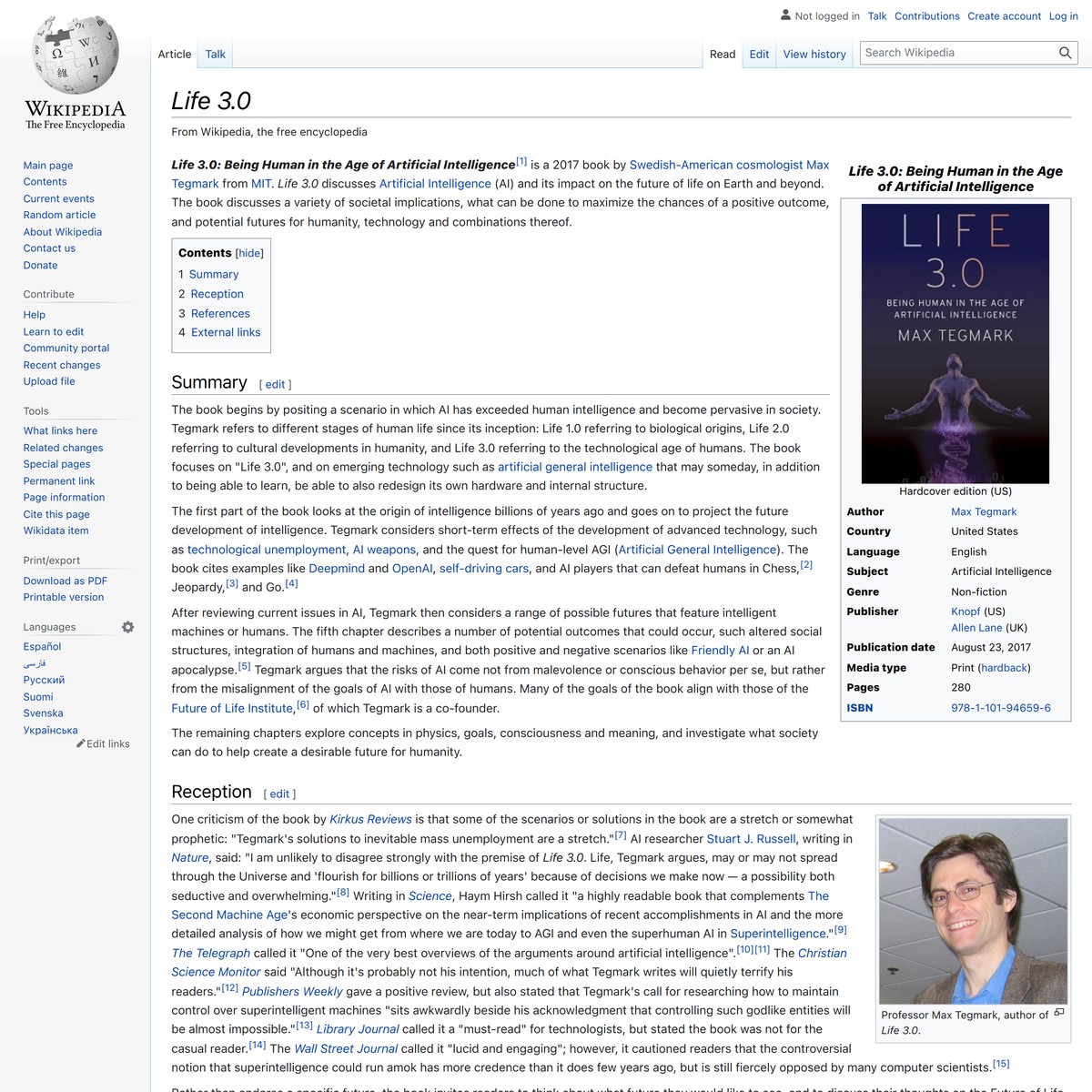 Life 3.0 - Wikipedia — Are.na