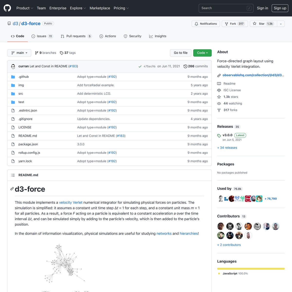 GitHub - d3/d3-force: Force-directed graph layout using velocity Verlet ...