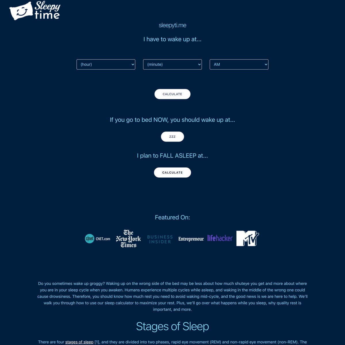 Sleep Cycle Calculator - Optimal Bedtime and Wake up Times by Age — Are.na
