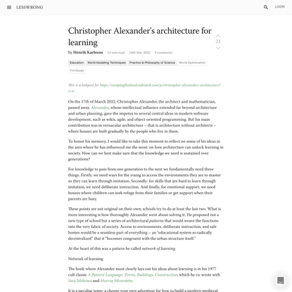 Christopher Alexander — Are.na