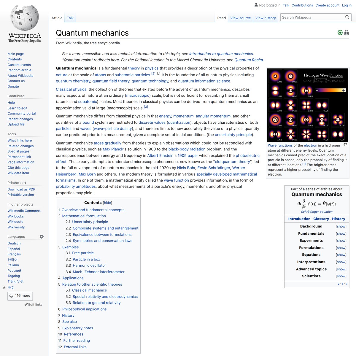 Quantum mechanics - Wikipedia — Are.na