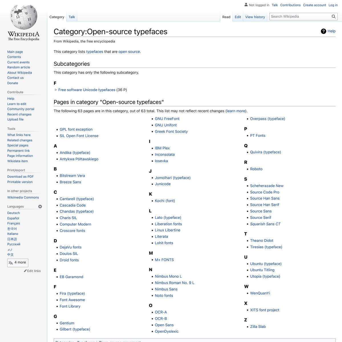 Category:Open-source typefaces - Wikipedia — Are.na