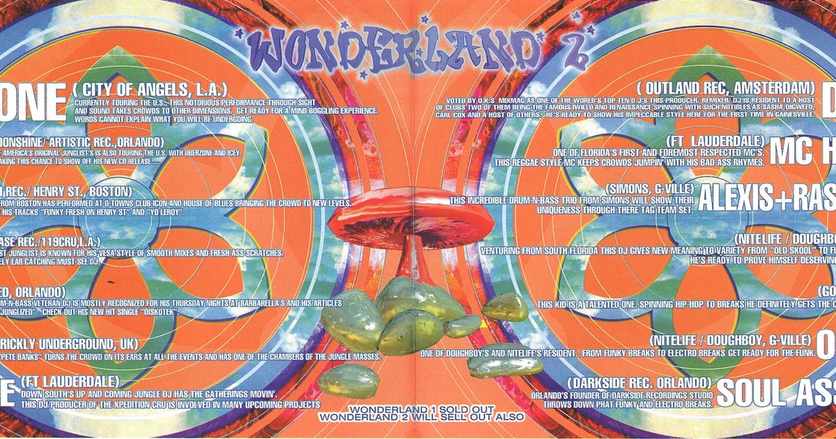 Wonderland 2 rave flyer (1998) | Are.na