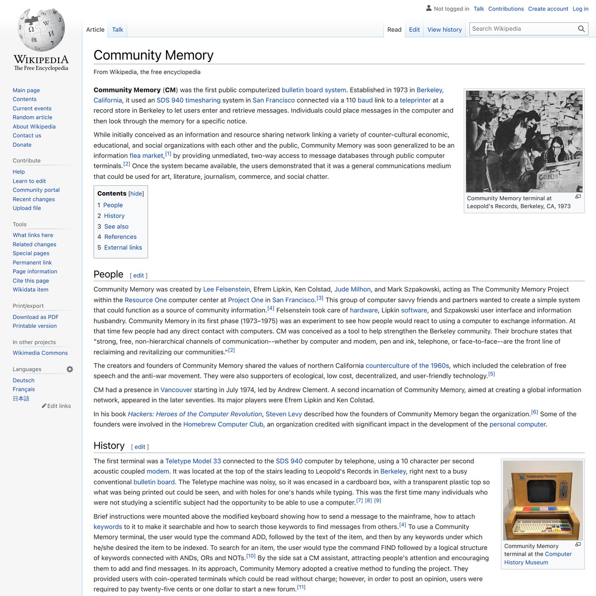 Community Memory - Wikipedia — Are.na