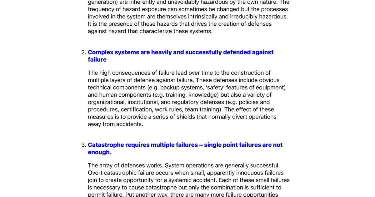 How Complex Systems Fail | Are.na