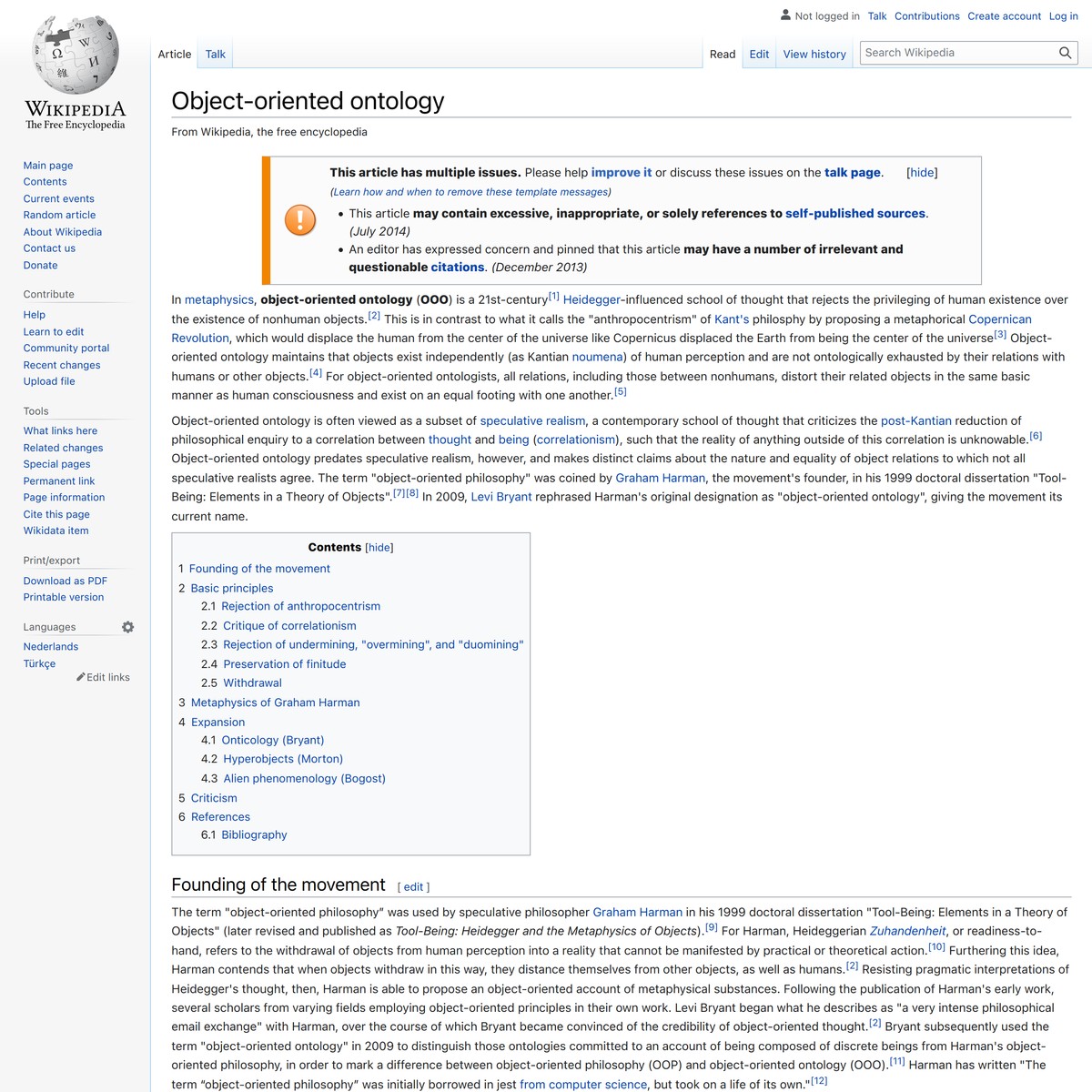 Object-oriented ontology - Wikipedia — Are.na