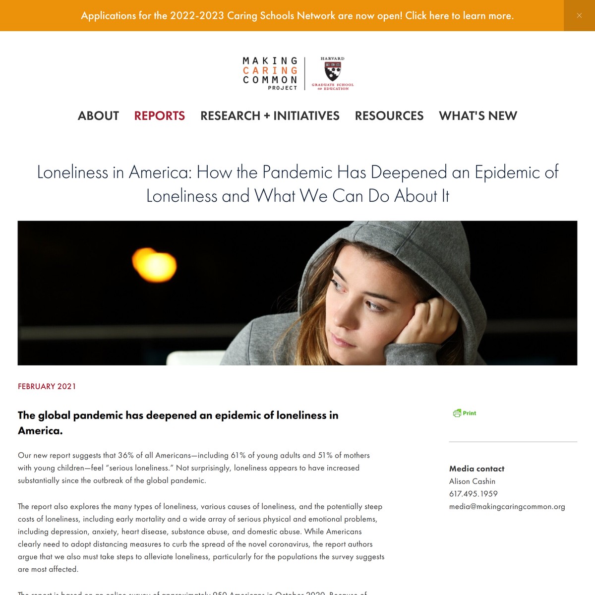 Loneliness in America: How the Pandemic Has Deepened an Epidemic of ...