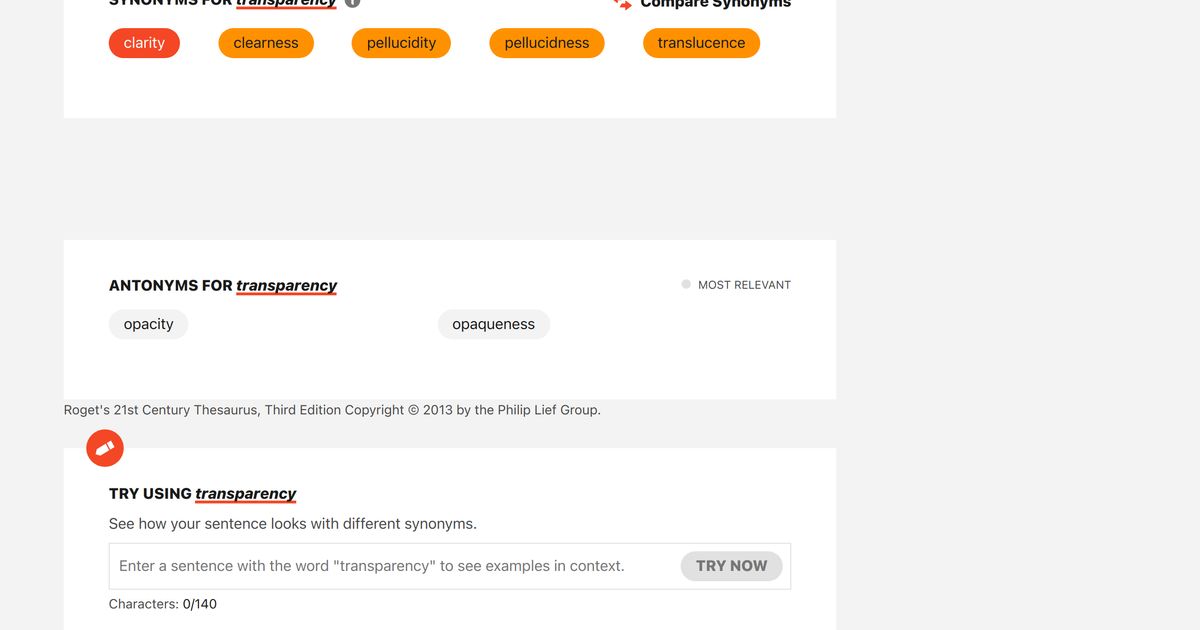 Synonyms of transparency | Thesaurus.com | Are.na