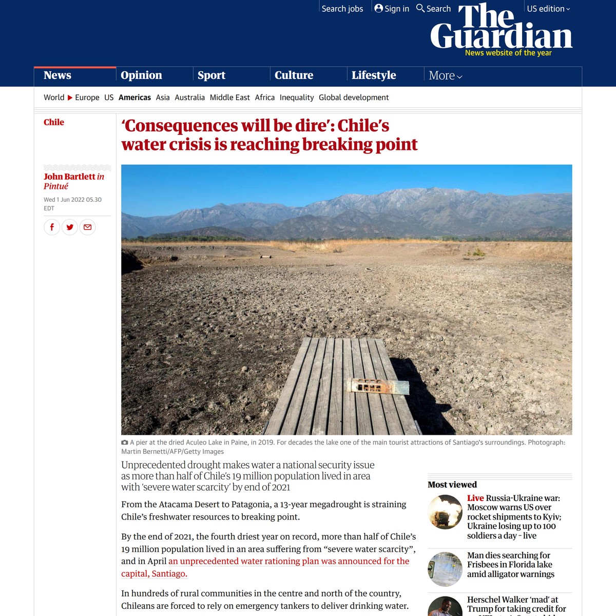 ‘Consequences will be dire’: Chile’s water crisis is reaching breaking ...