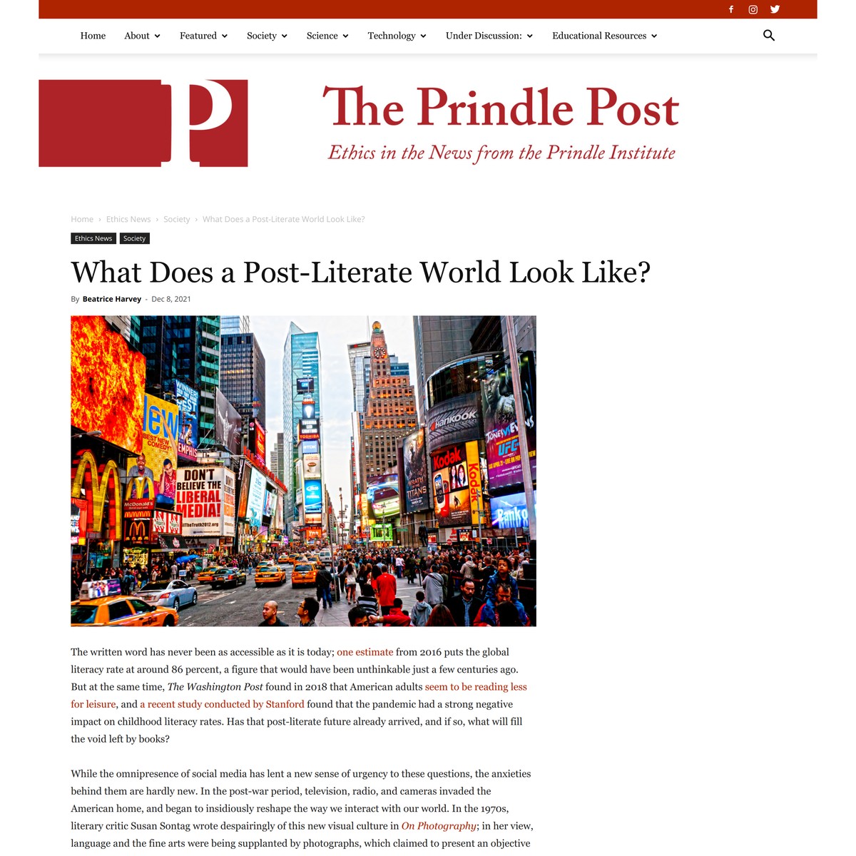 What Does a Post-Literate World Look Like? - The Prindle Post — Are.na