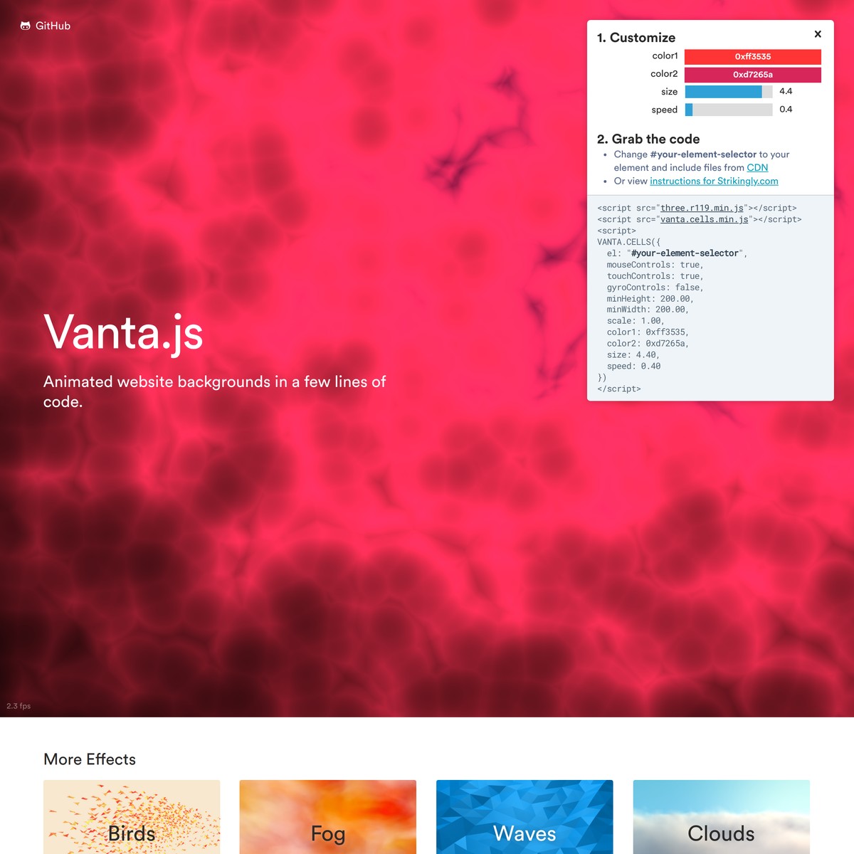 Vanta.js - 3D & WebGL Background Animations For Your Website — Are.na