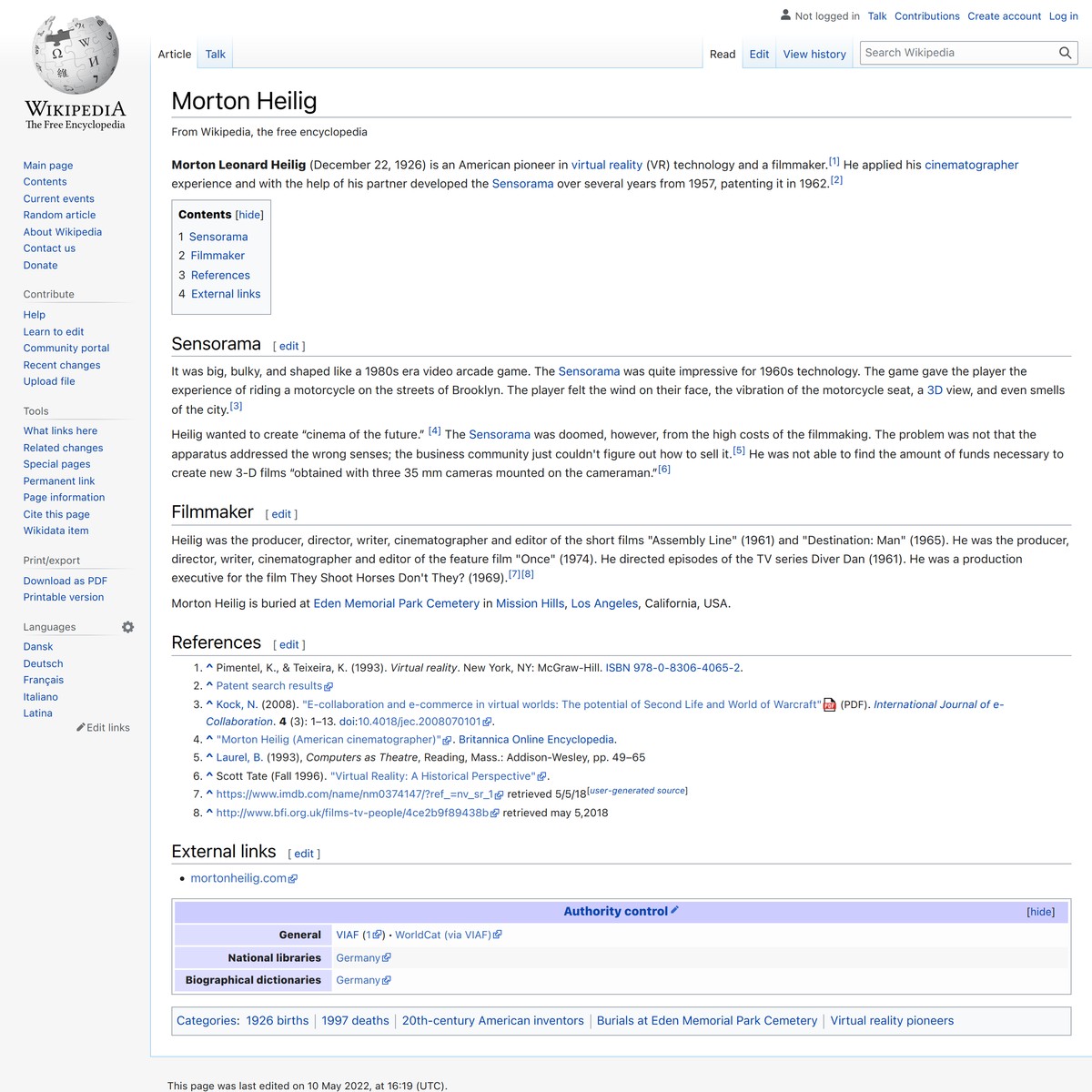 Morton Heilig - Wikipedia — Are.na