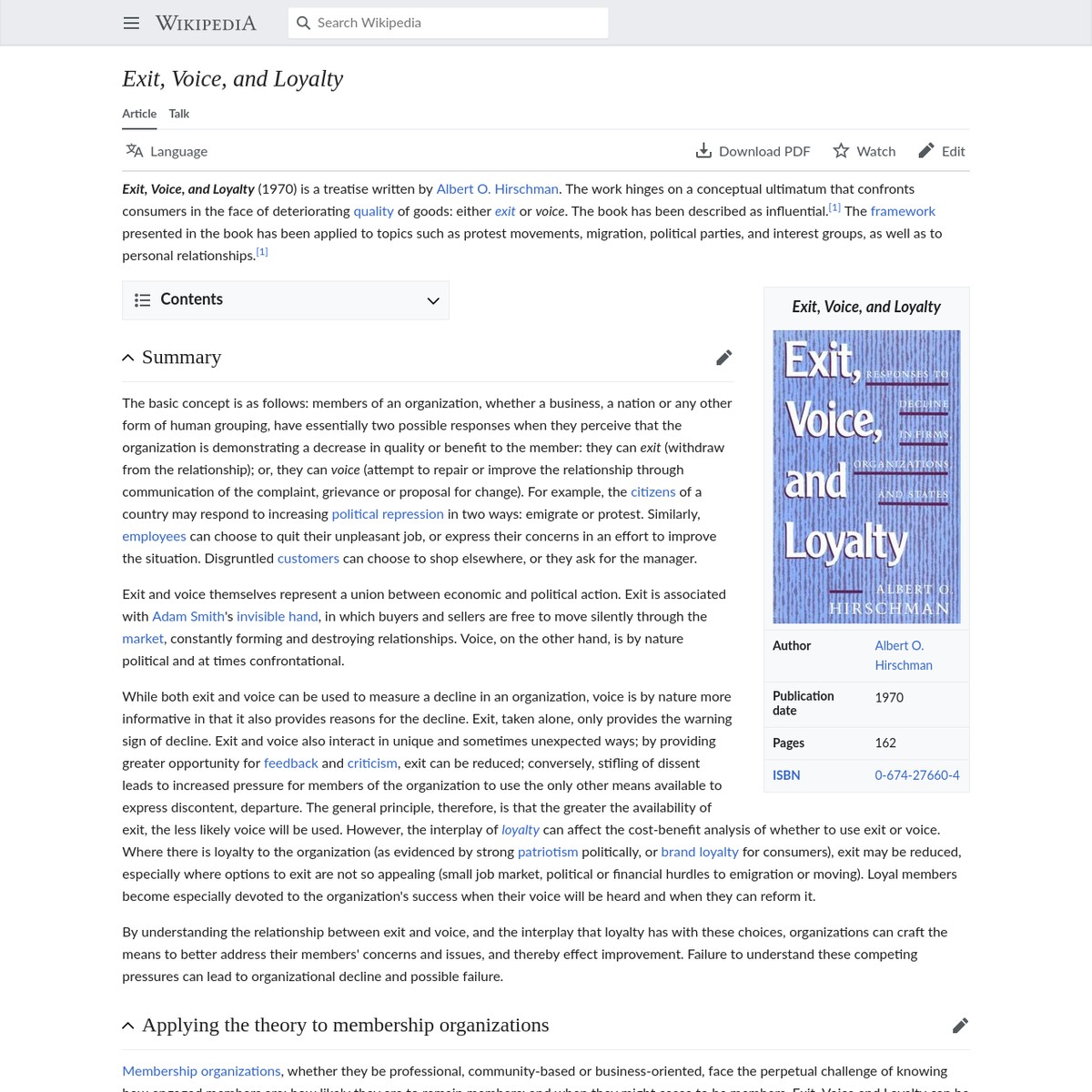 Exit, Voice, and Loyalty - Wikipedia — Are.na