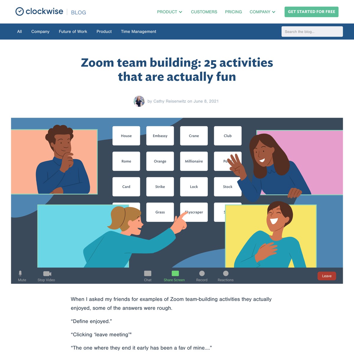 Zoom team building: 25 activities that are actually fun | Clockwise ...