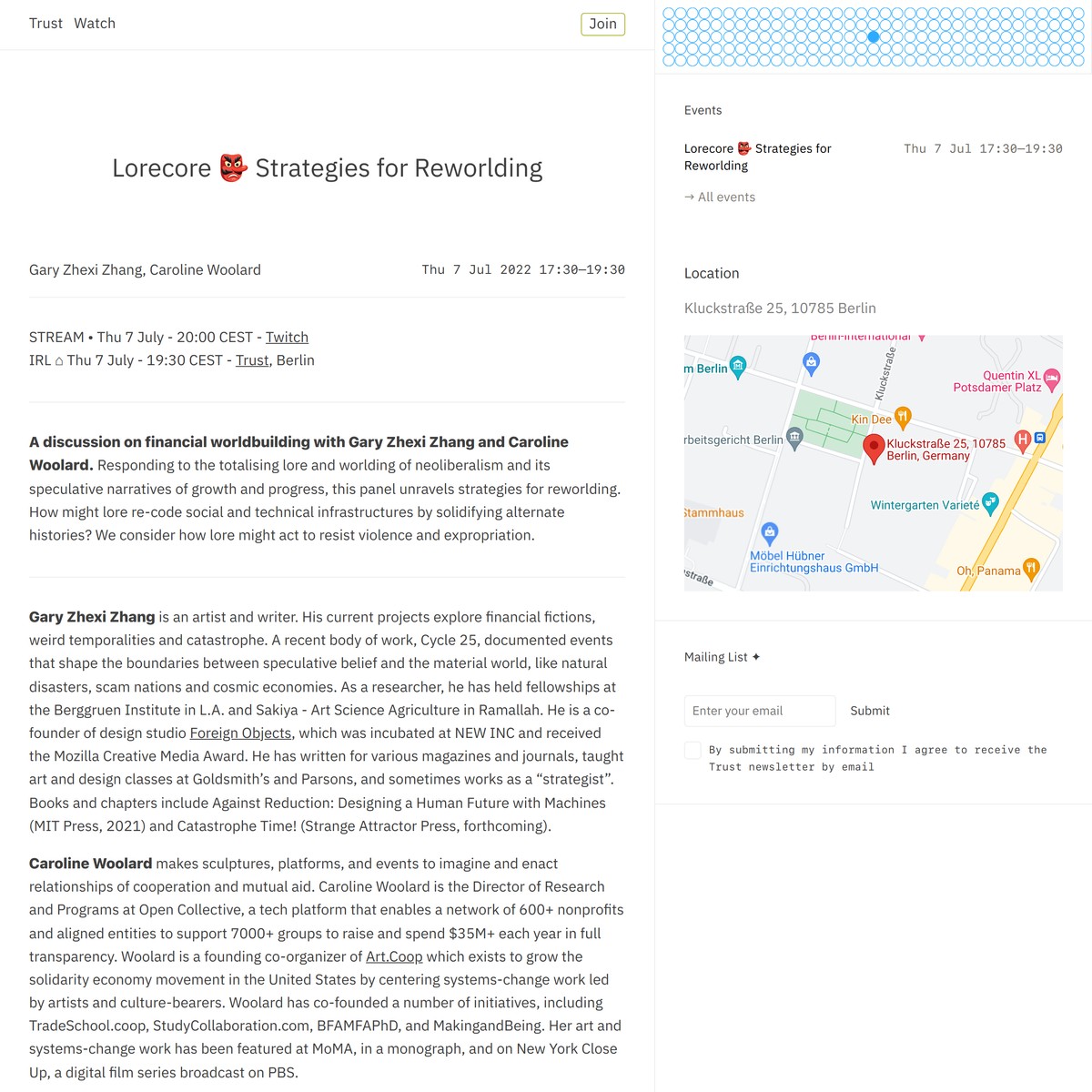 Trust — Lorecore - Strategies for Reworlding, w. Gary Zhexi Zhang ...