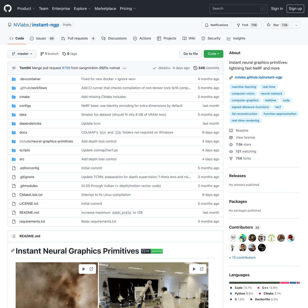 GitHub - NVlabs/instant-ngp: Instant neural graphics primitives: lightning fast NeRF and more ...