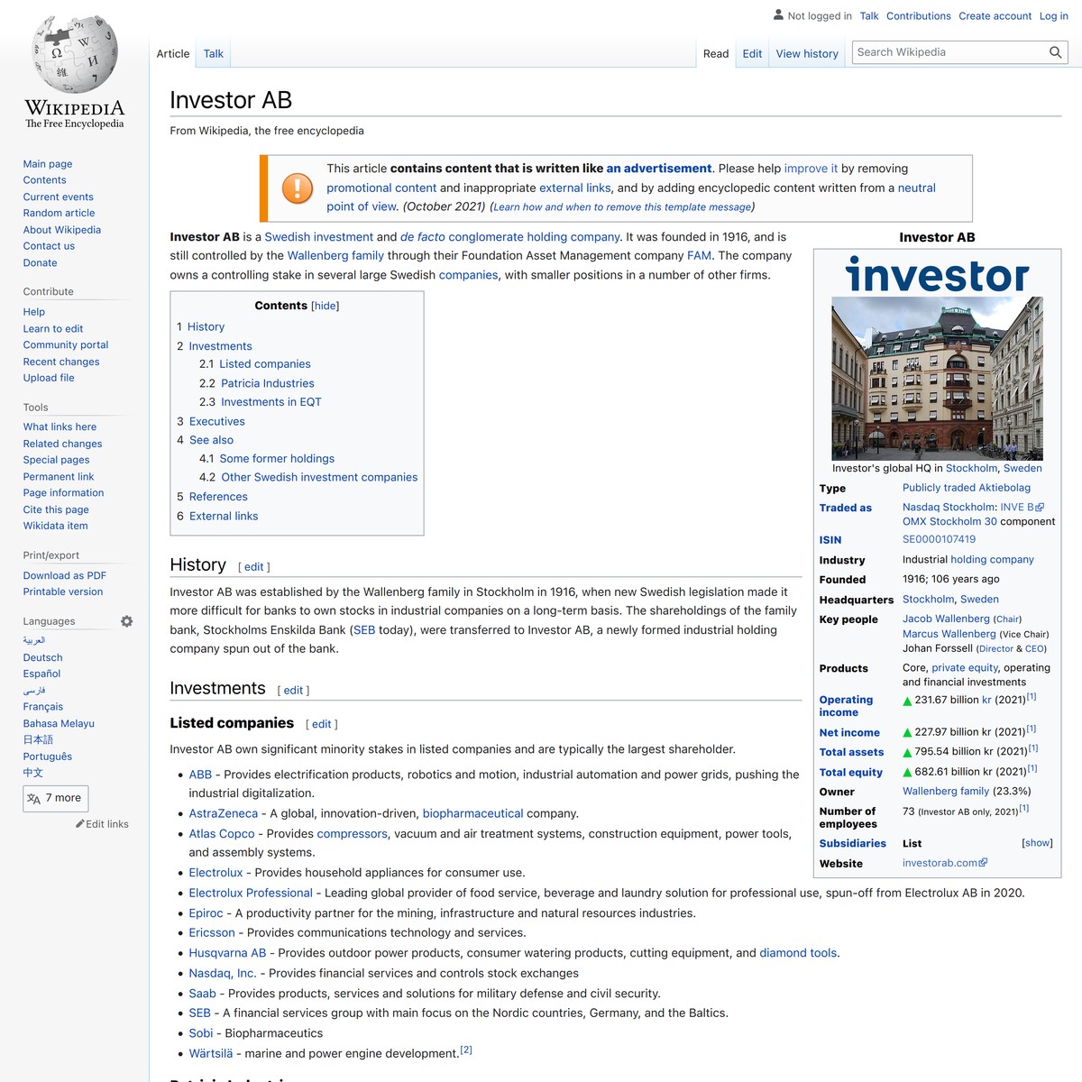 Investor AB - Wikipedia — Are.na