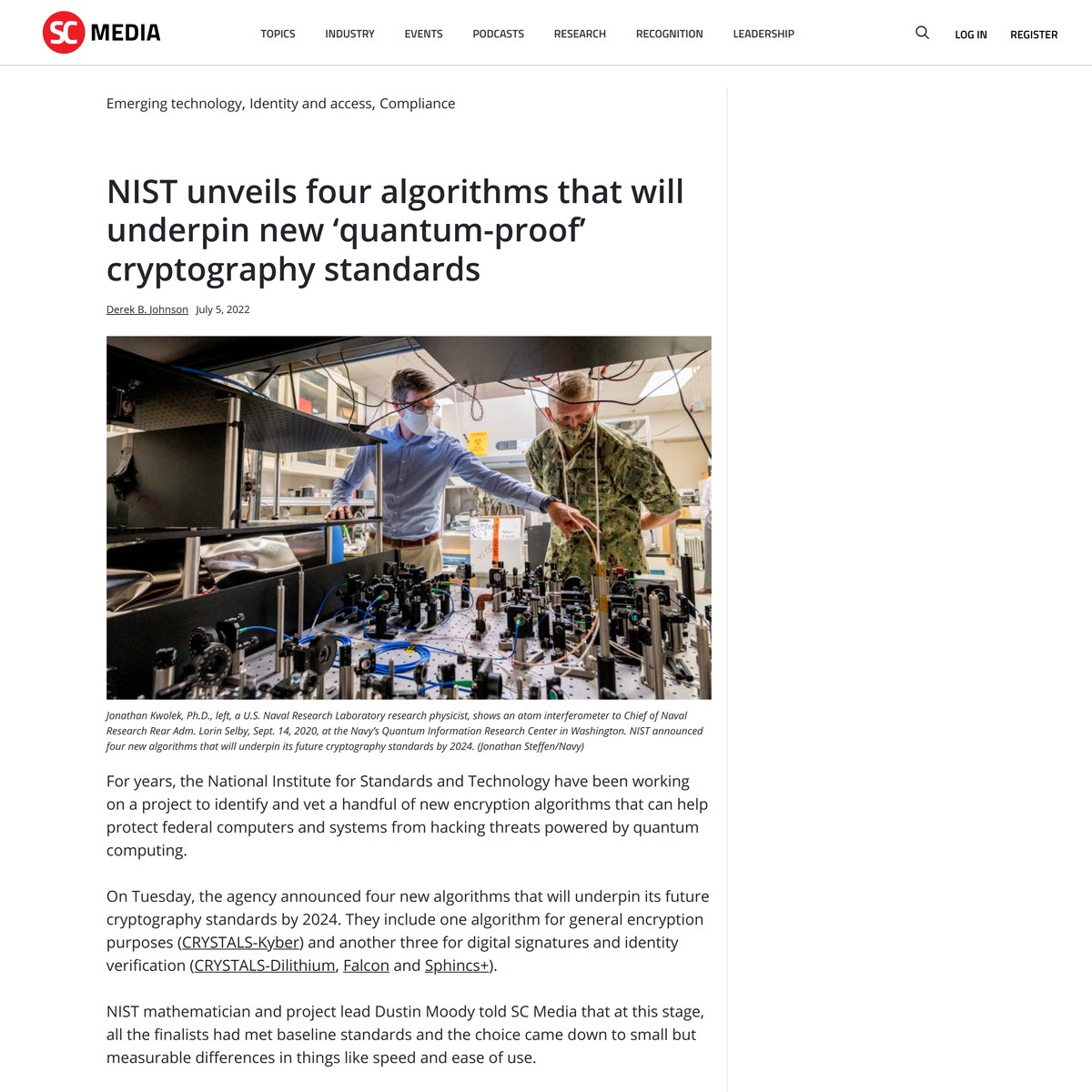 NIST unveils four algorithms that will underpin new ‘quantum-proof’ cryptography standards — Are.na
