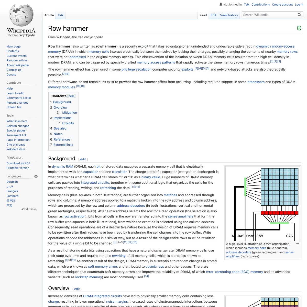 Row hammer - Wikipedia — Are.na