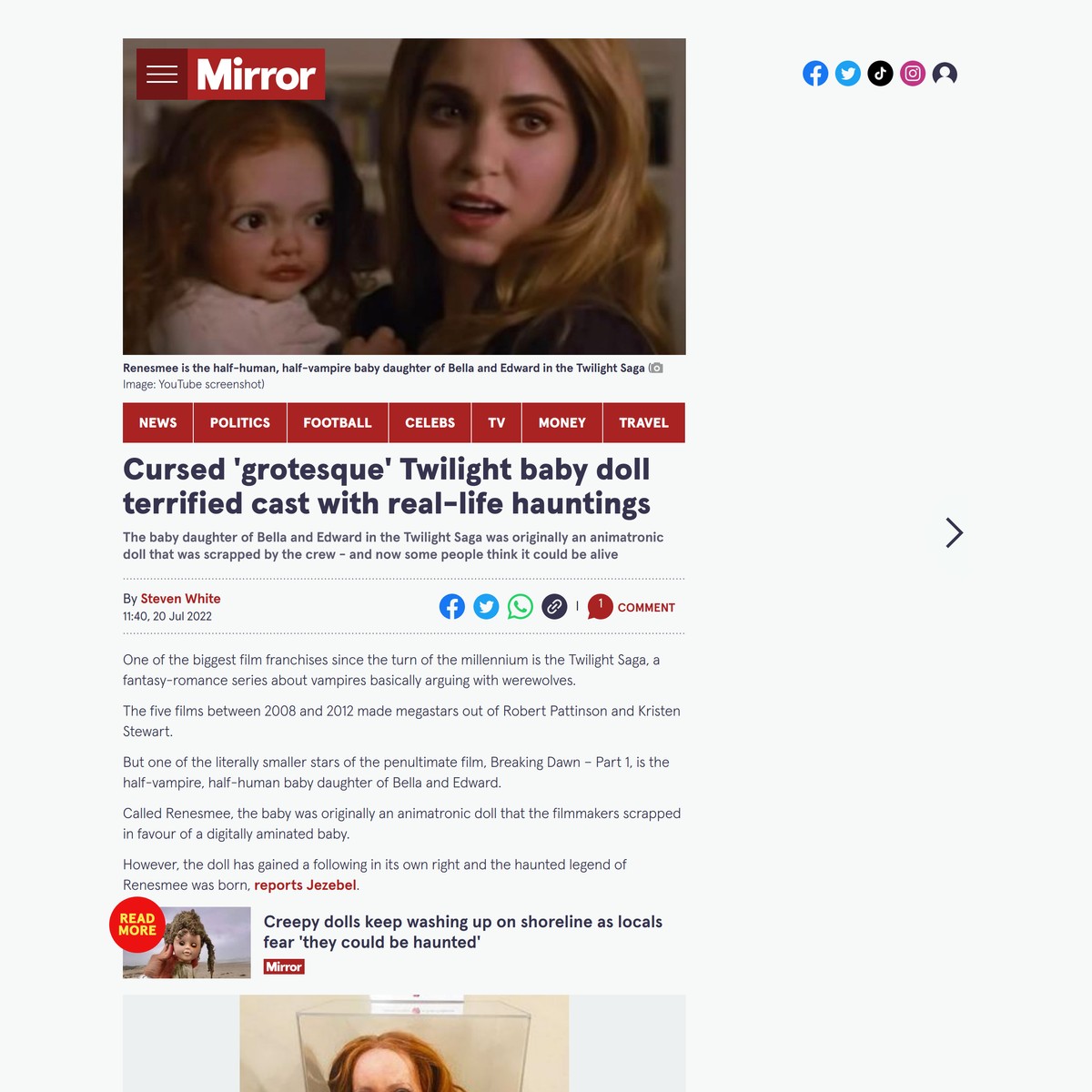 Cursed ‘grotesque’ Twilight baby doll terrified cast with real-life ...