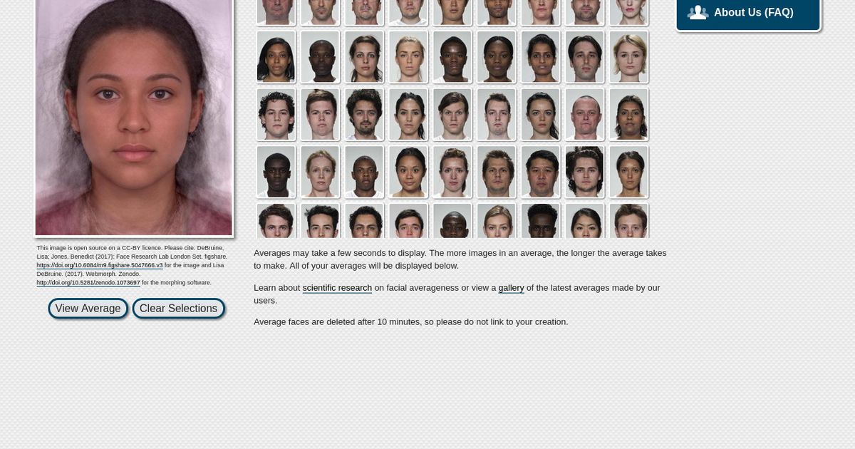 Face Research ⇒ Demos ⇒ Make An Average | Are.na
