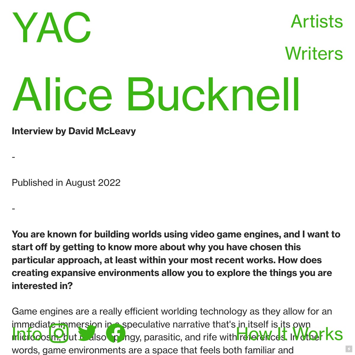 Alice Bucknell — YAC — Are.na