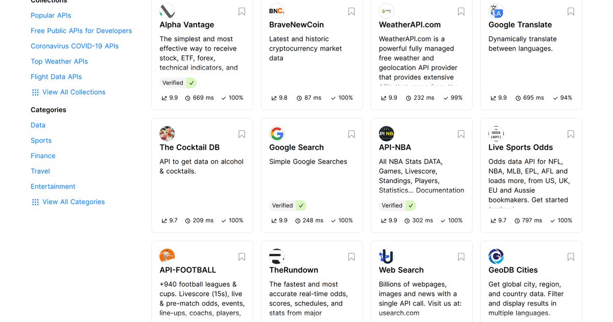 25 Free Public APIs for Developers & Free Alternatives List - August ...