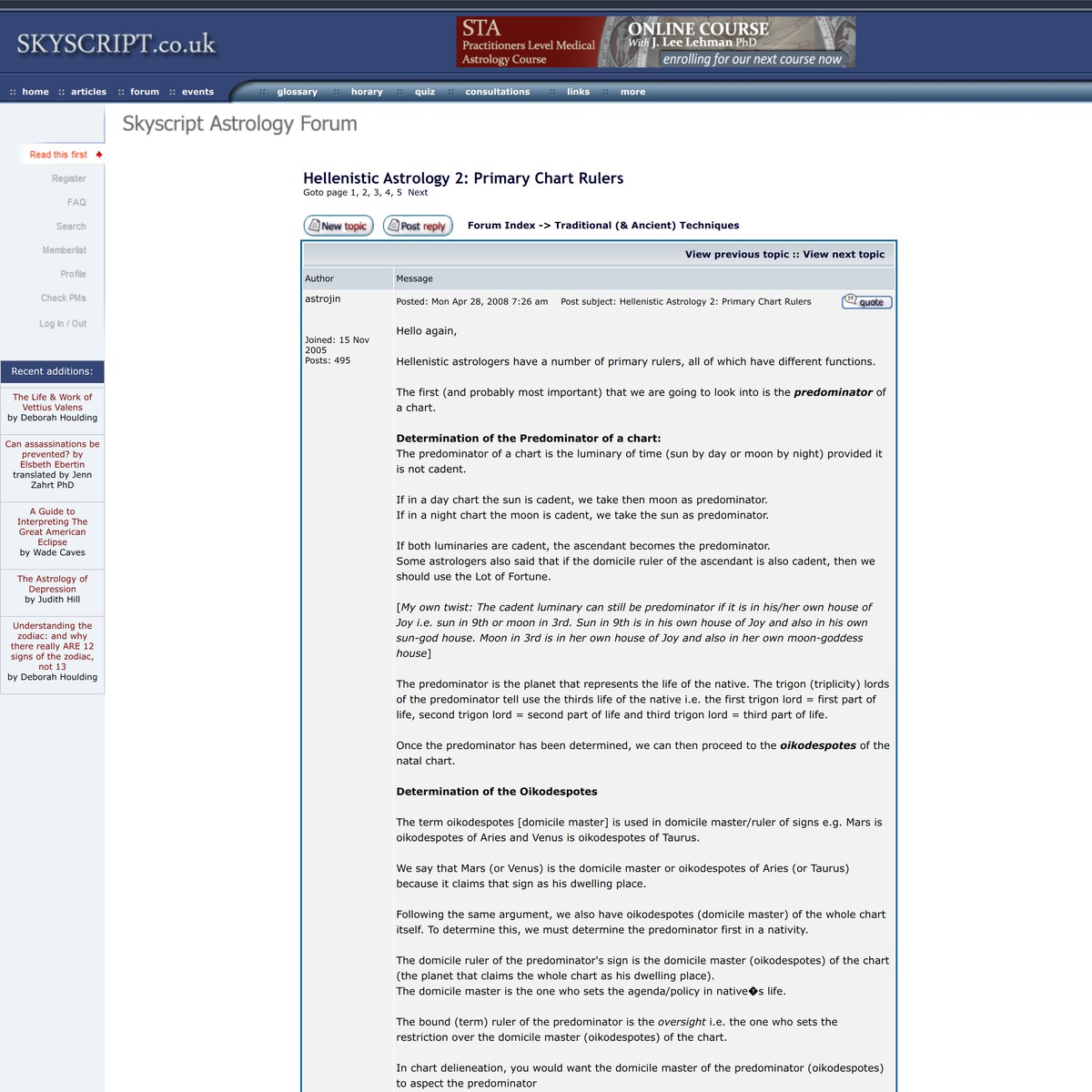Skyscript.co.uk :: View topic - Hellenistic Astrology 2: Primary Chart Rulers — Are.na