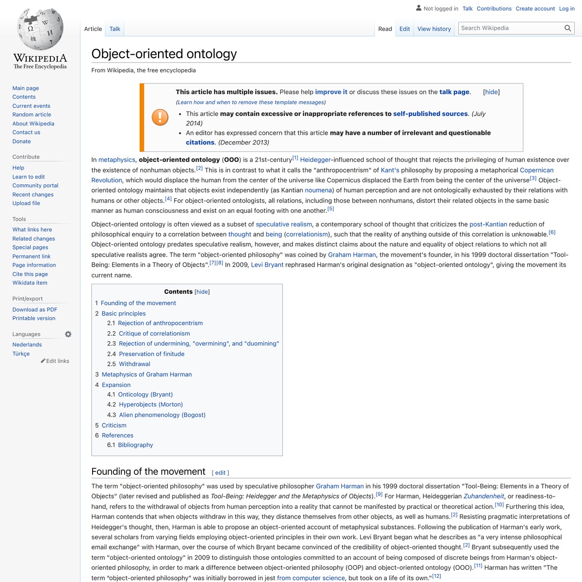 Object-oriented ontology - Wikipedia — Are.na