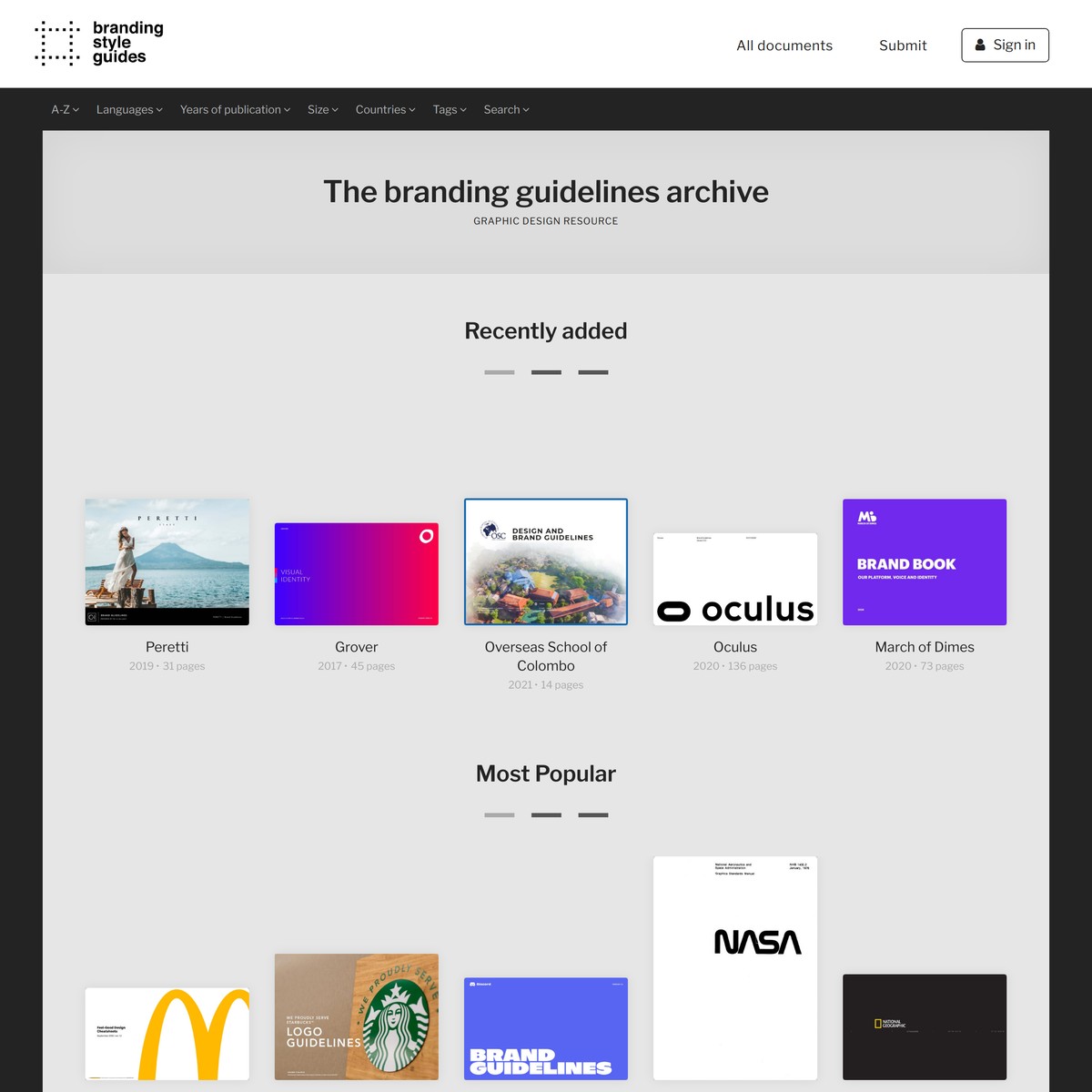 The branding style guidelines documents archive — Are.na