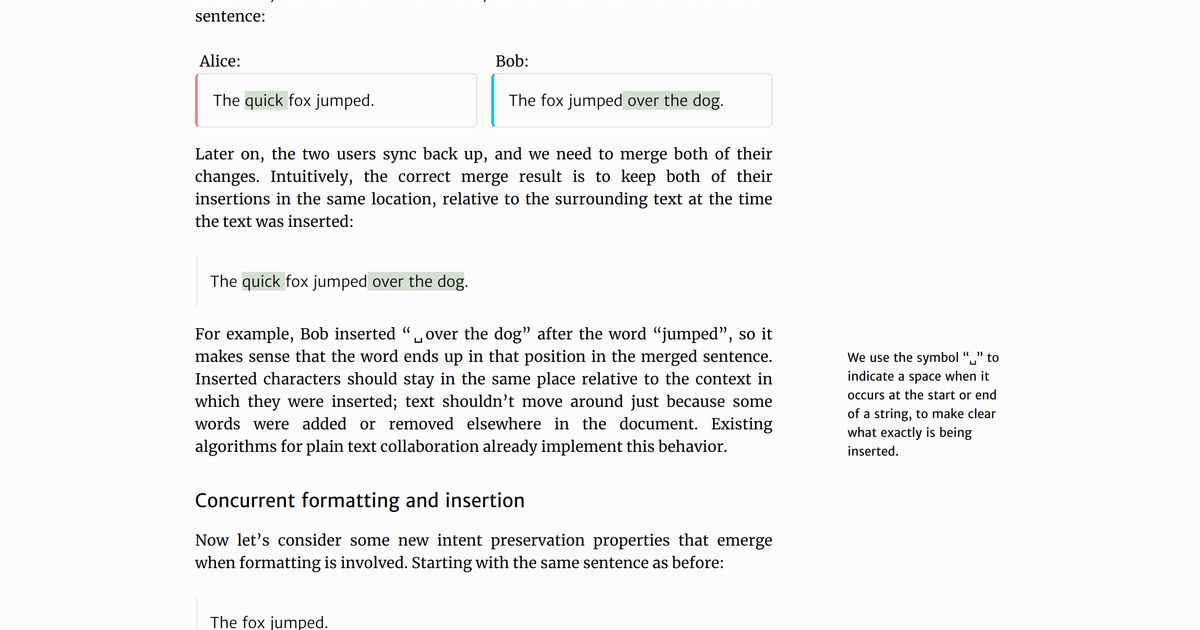 Peritext: A CRDT for Rich-Text Collaboration | Are.na