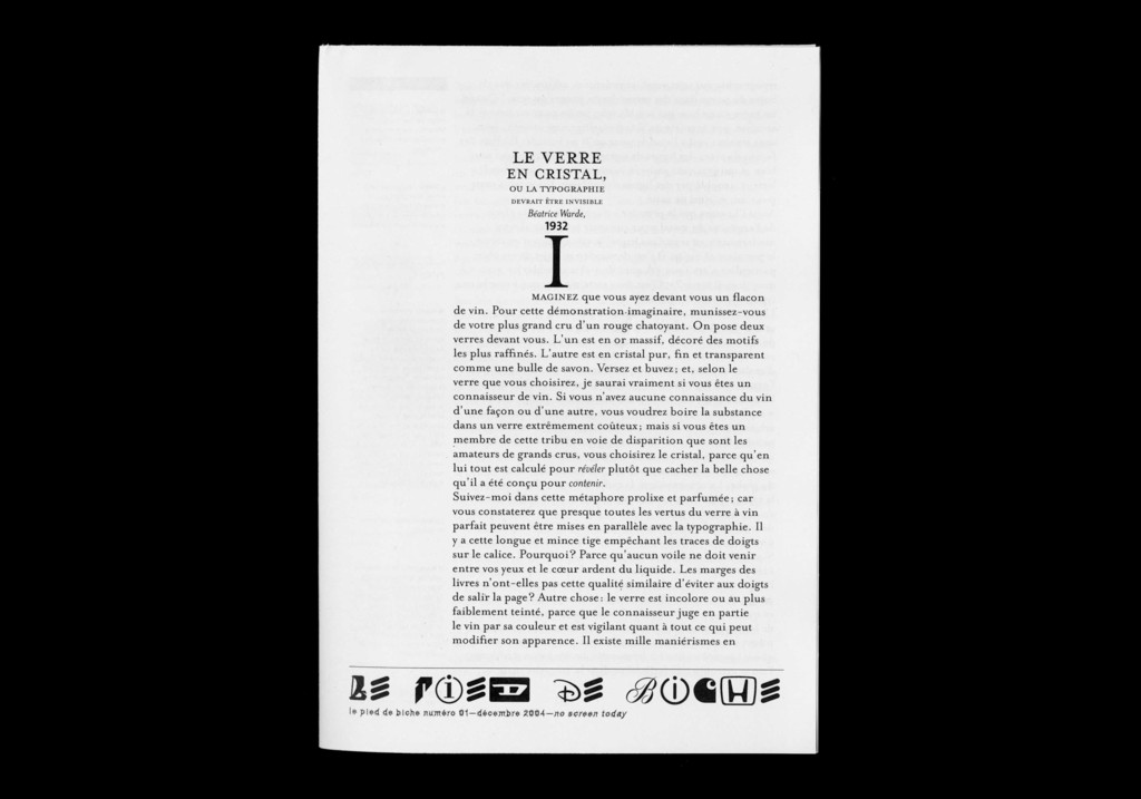 Beatrice Warde, Le verre en crystal (ou la typographie devrait être ...