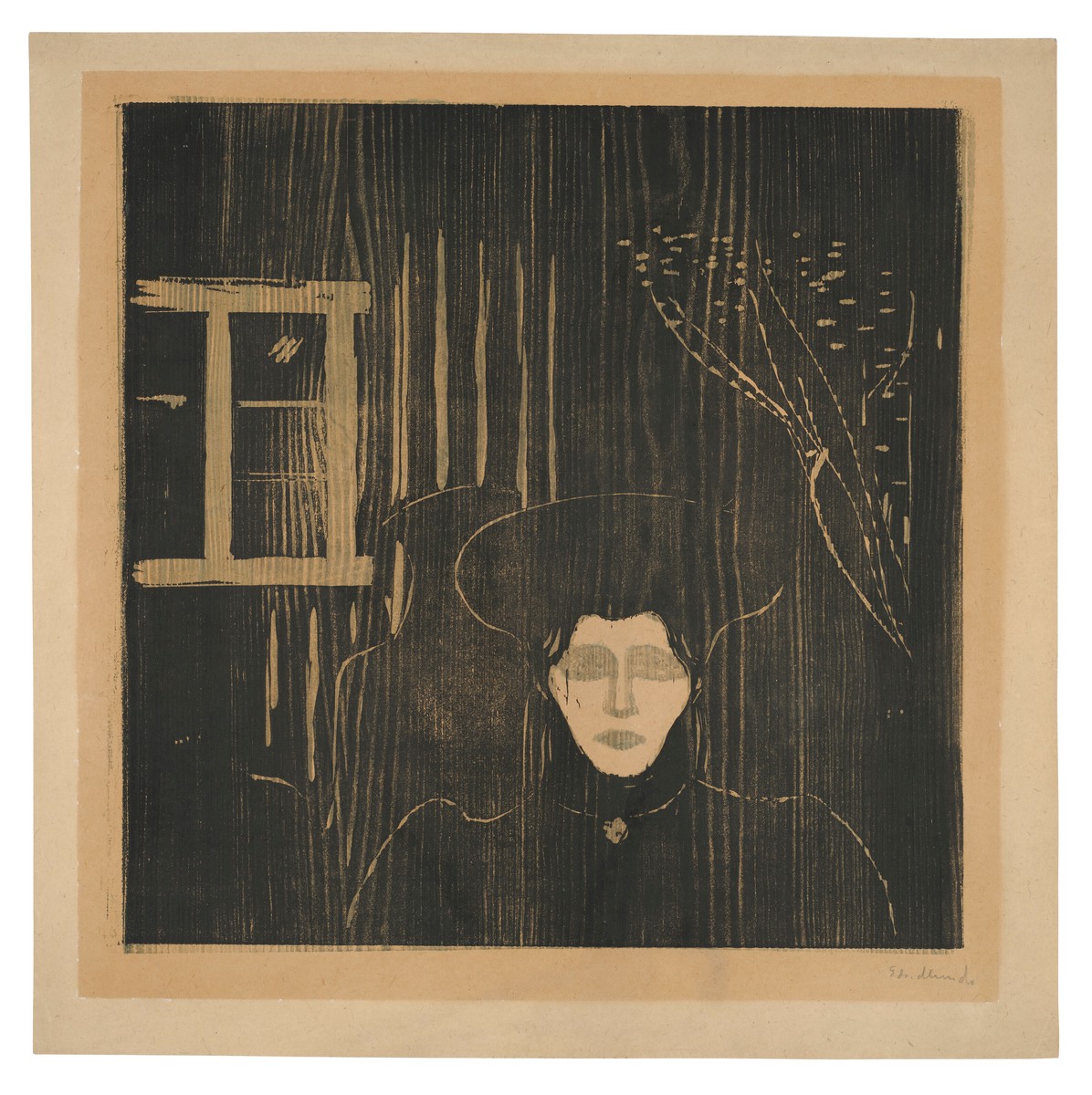 Edvard Munch, Moonlight II, 1902, Woodcut — Are.na