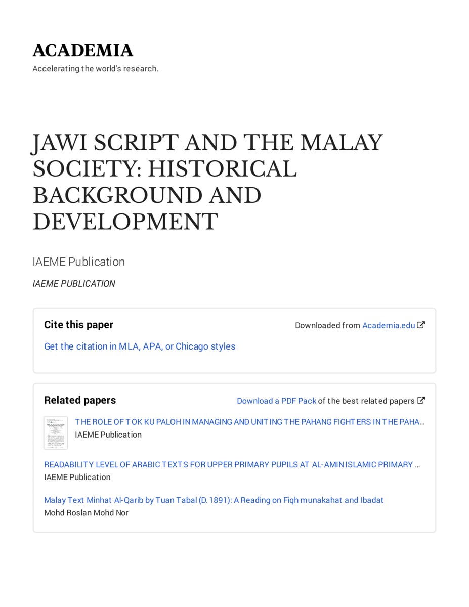 Jawi script and the Malay Society: Historical Background and Development — Are.na