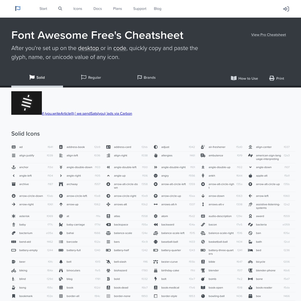 Cheatsheet | Font Awesome — Are.na