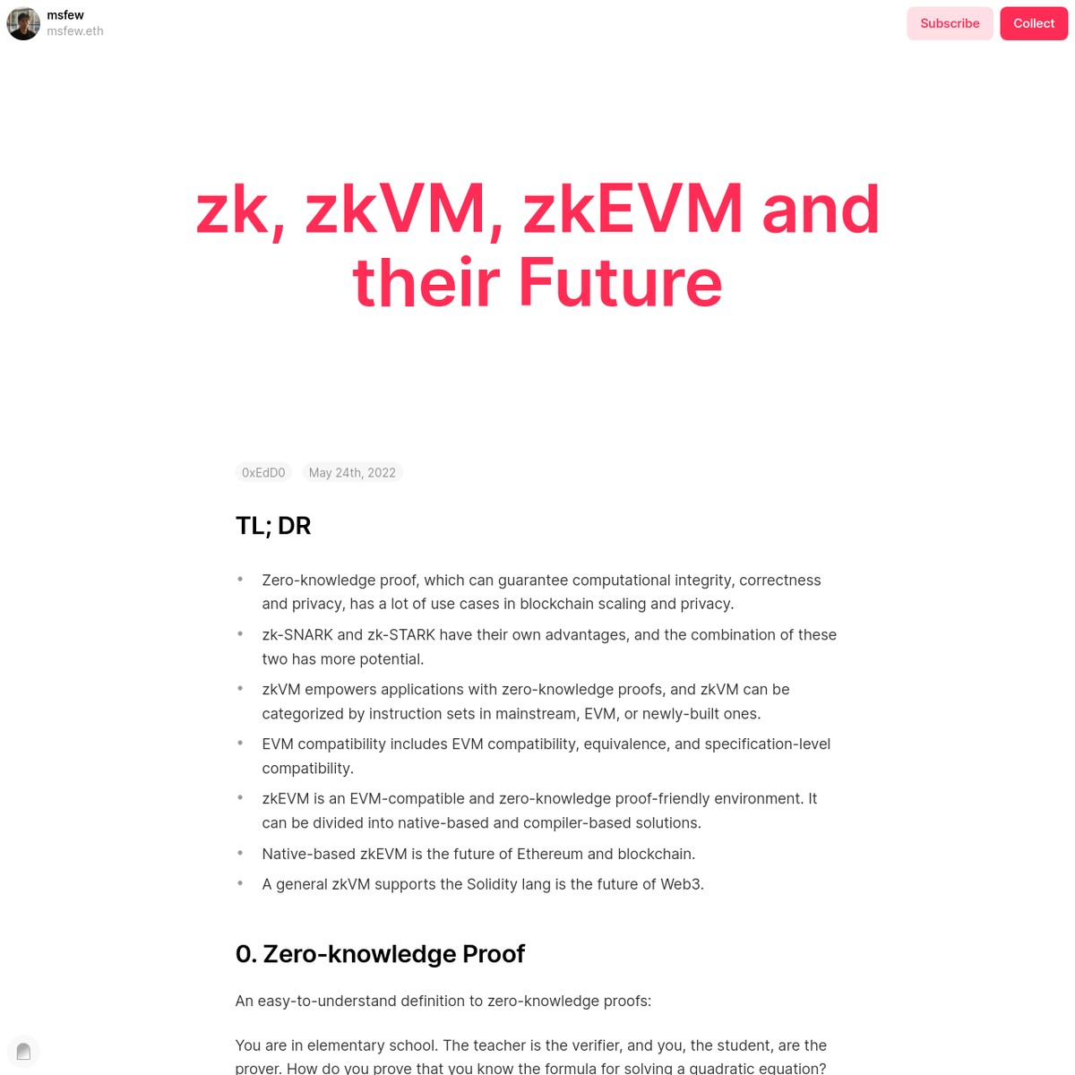 zk, zkVM, zkEVM and their Future — Are.na