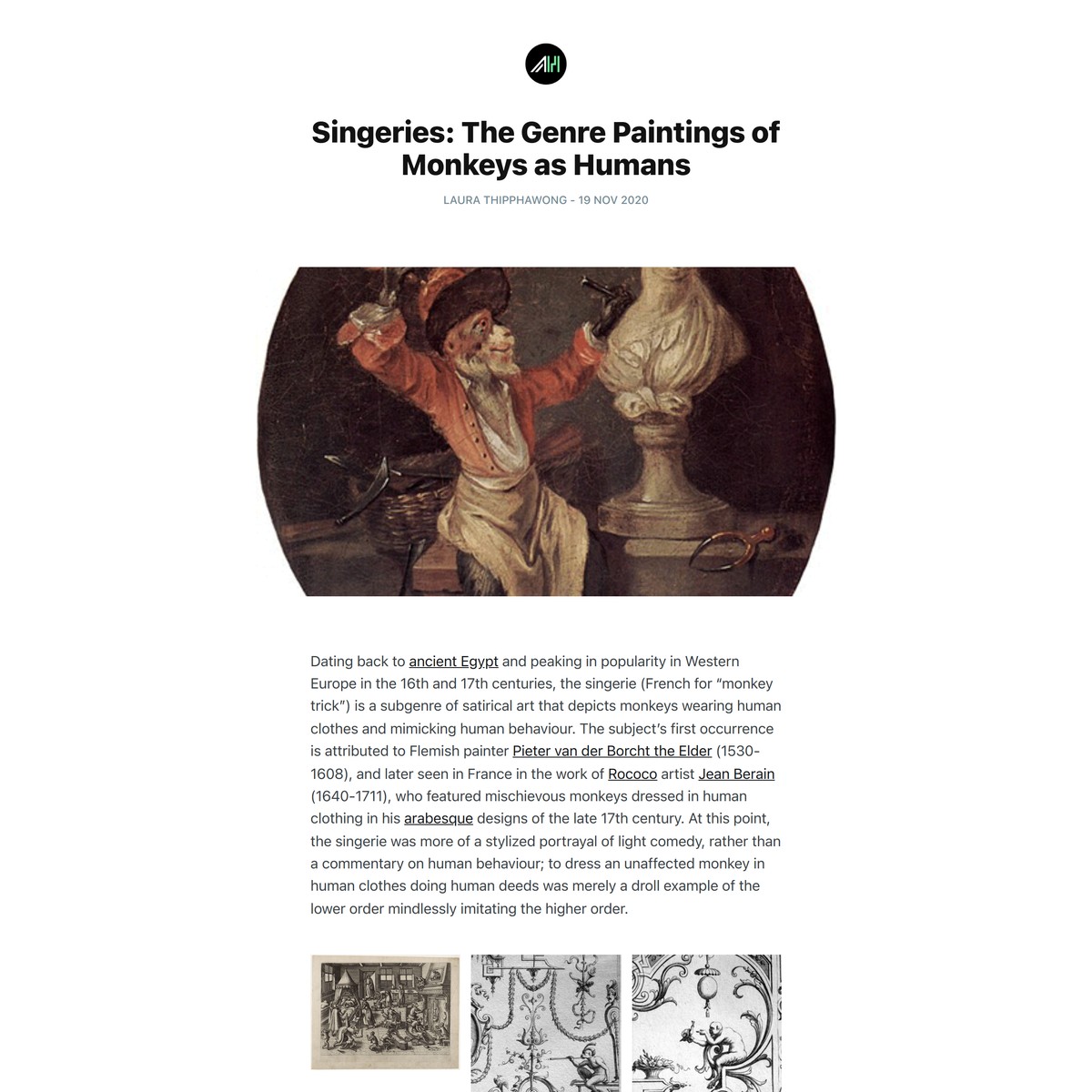 Singeries: The Genre Paintings of Monkeys as Humans — Are.na